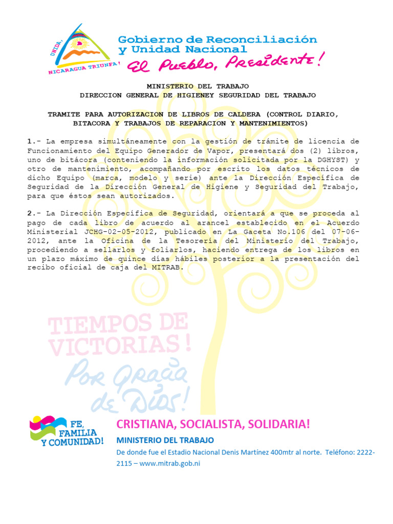 Tramites para Autorizacion de Libros de Caldera - Control - Bitacora y ...