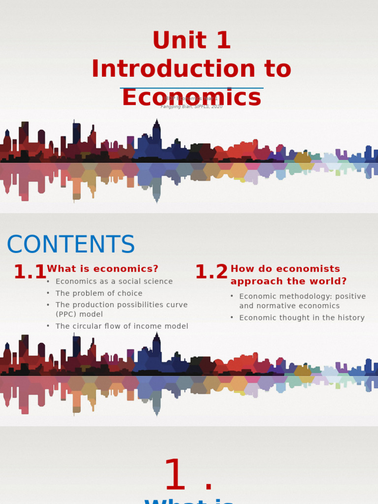 Unit 1 Introduction To Economics | PDF | Economics | Free Market