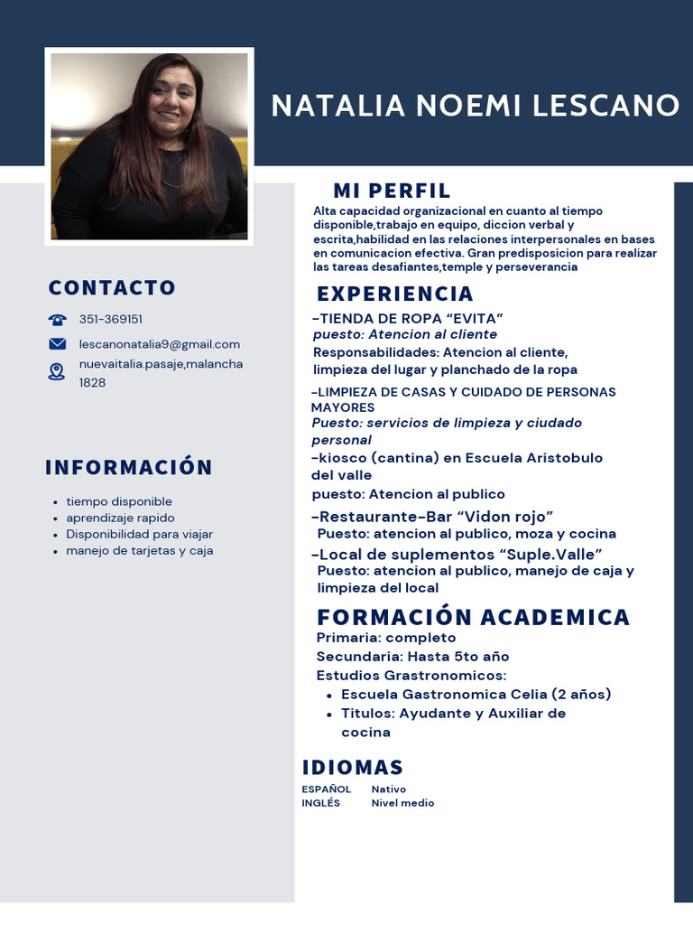 Curriculum de Naty | PDF