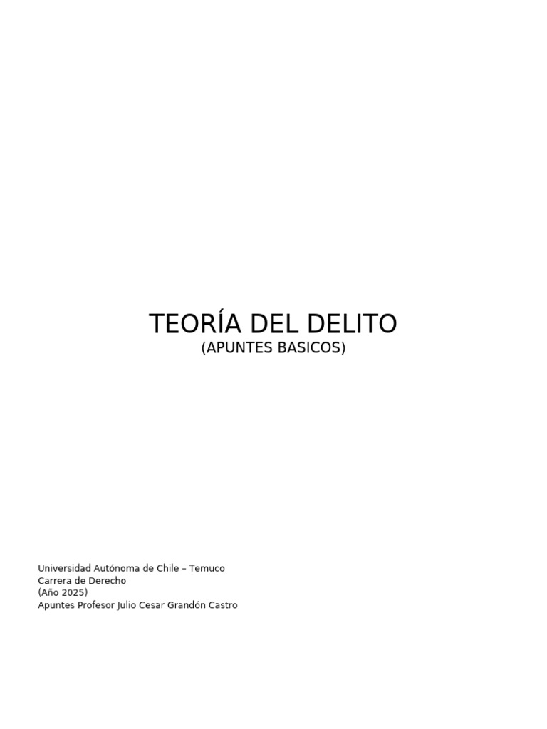 Teoría Del Delito | PDF | Derecho penal | Castigos