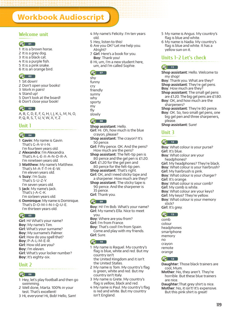 Brainy kl.4 Workbook Audioscript | PDF