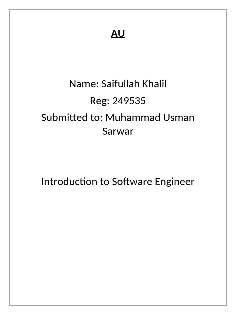 software eng assignment | PDF