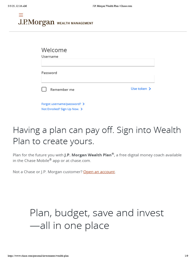 J.P. Morgan Wealth Plan | PDF | Jp Morgan Chase | Chase Bank