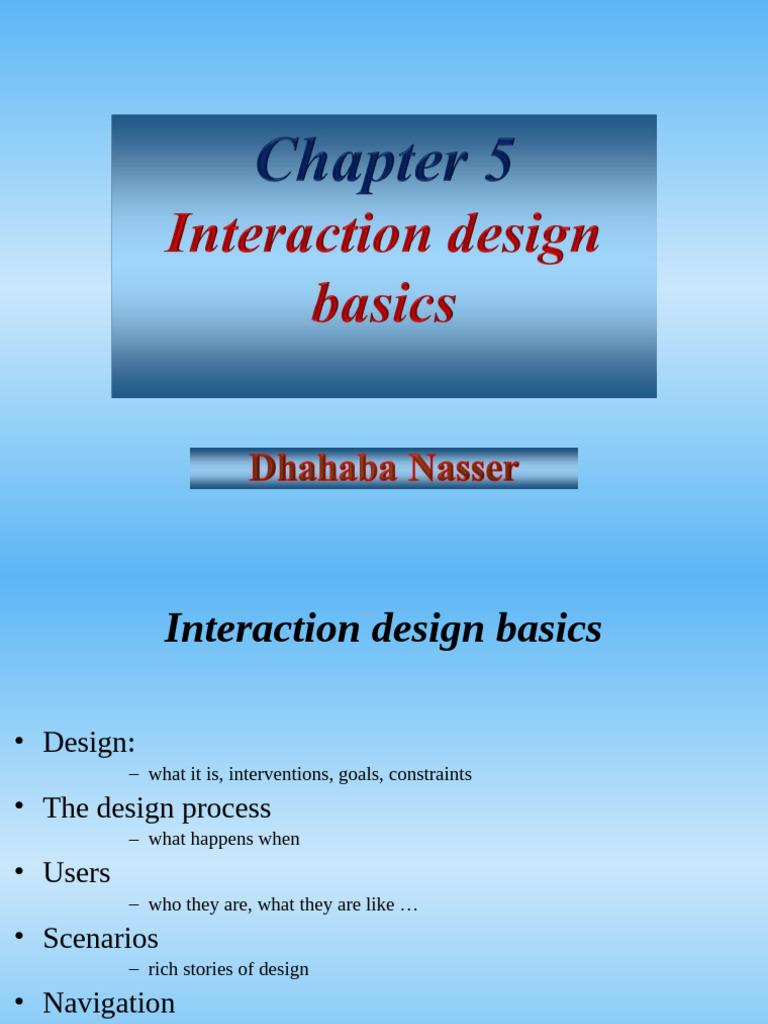 HCI_CH5_INTERACTION_DESIGN (2) | PDF | Graphical User Interfaces | Icon ...
