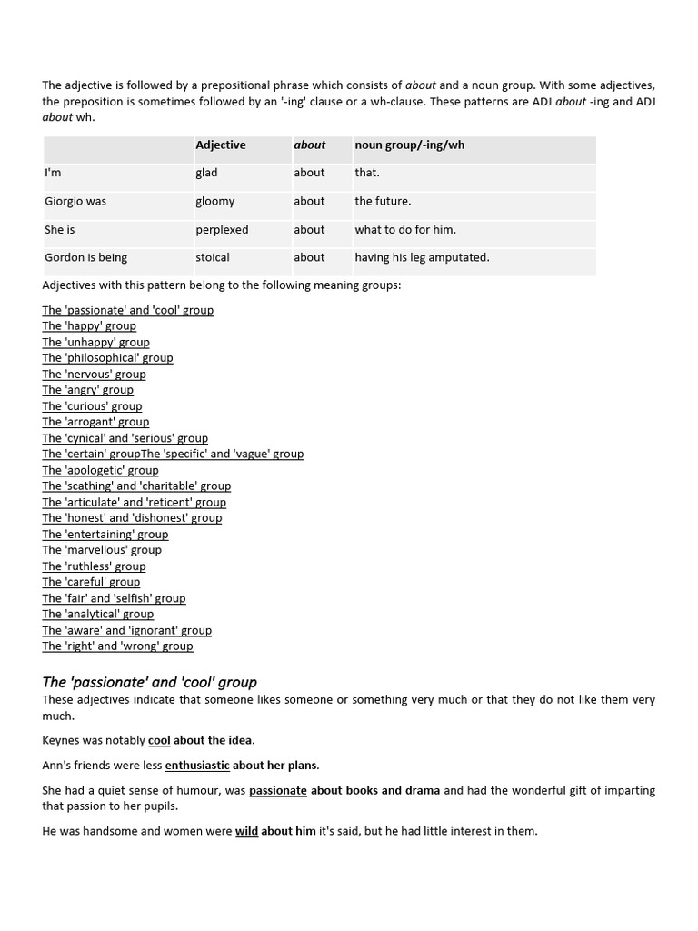 P76-77 Collins COBUILD Grammar Patterns Adjectives | PDF | Adjective ...