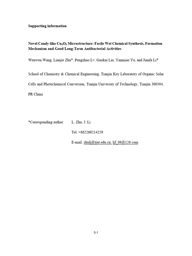 Novel Candy-Like Cu4O3 Microstructure - Supporting Information | PDF ...