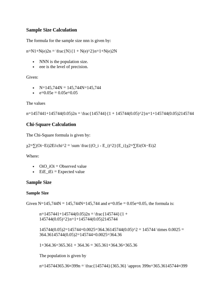 Sample Size Calculation | PDF