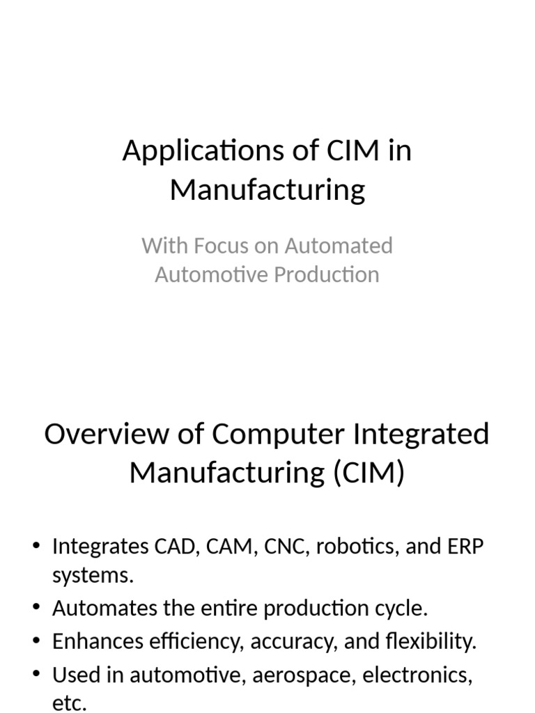 CIM Application Full Presentation | PDF
