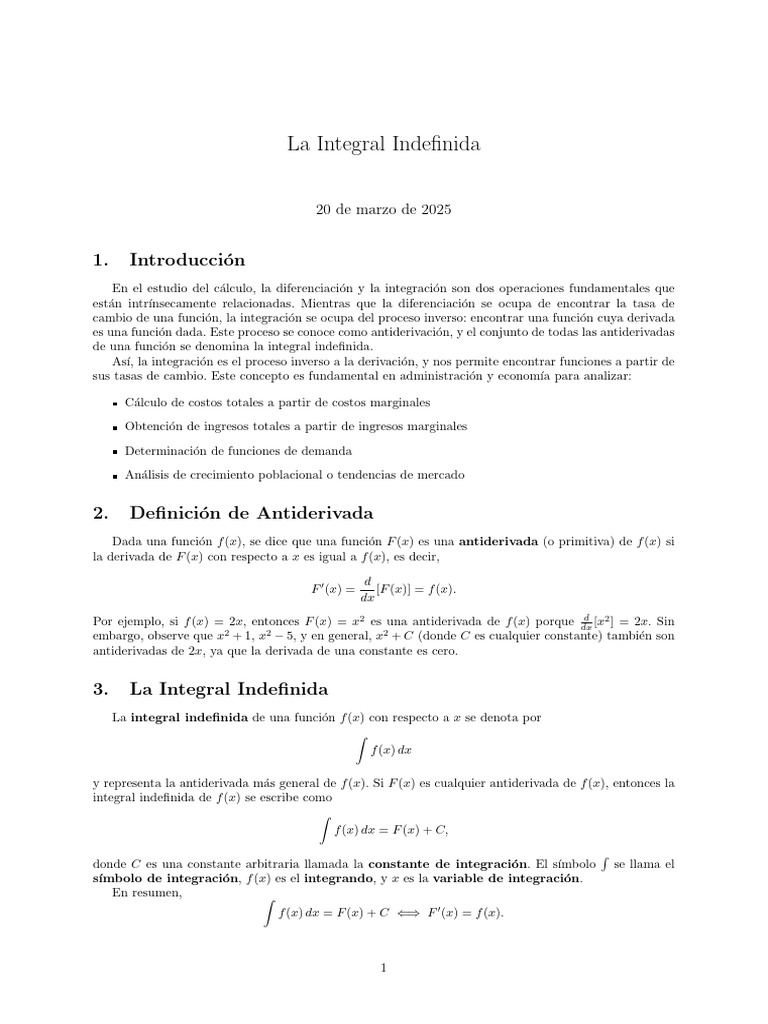 La Integral Definida | PDF | Integral | Derivado
