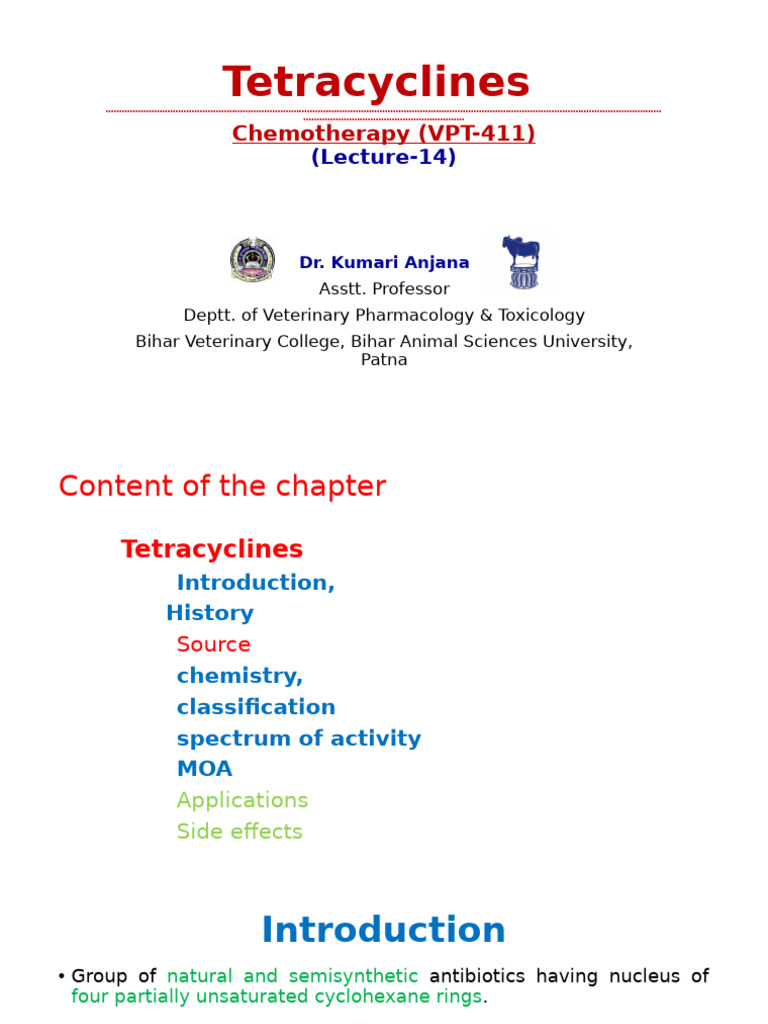 Tetracyclines: Uses and Mechanism in Veterinary Medicine | PDF