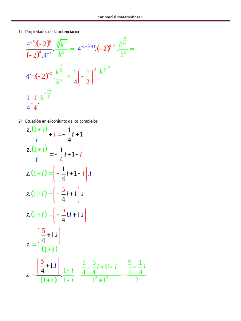 Parcial 1 de Mate1 | PDF