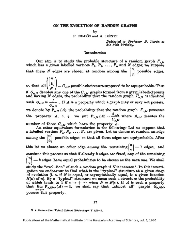 Evolution of Random Graphs Analysis | PDF | Vertex (Graph Theory ...