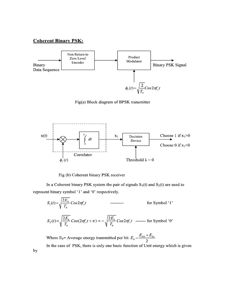 Probability of Error - BPSK, BFSK, BASK | PDF