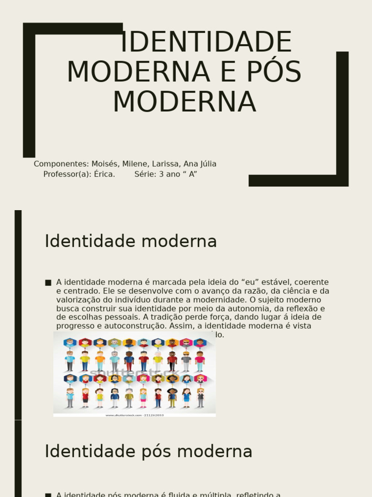 Identidade Moderna e Pós | PDF