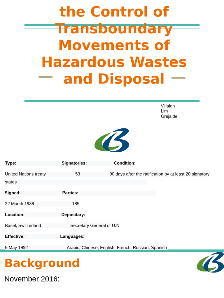 Basel Convention on Hazardous Waste | PDF | Waste | Waste Management
