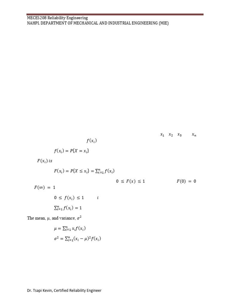 Chapter 3 - Life Distributions For Reliability Analysis - Students | PDF | Probability ...