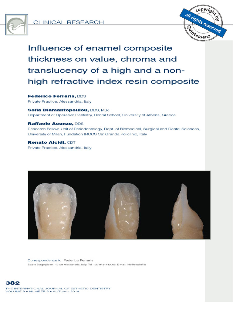 Influence_of_enamel_composite_thickness | PDF | Color | Tooth Enamel