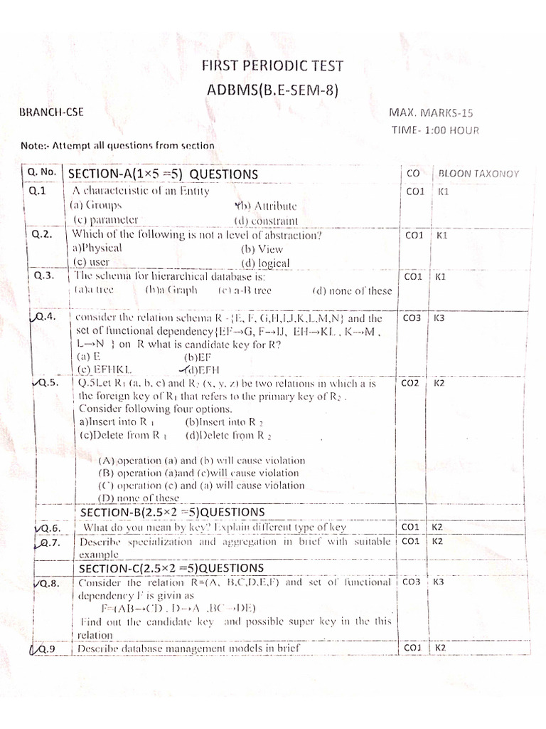 ADBMS - PT - 01 | PDF