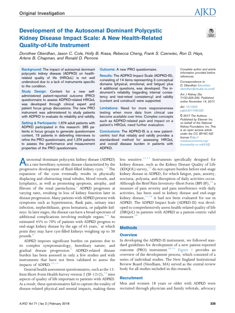 Development of The Autosomal Dominant Polycystic K | PDF ...