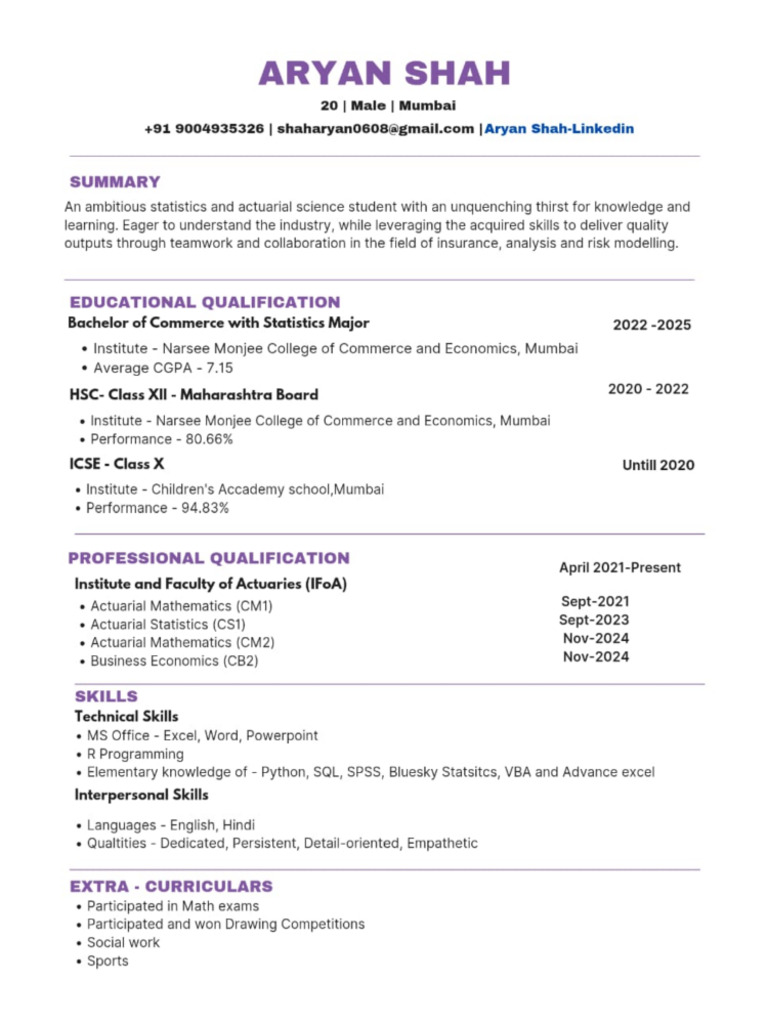 Aryan Shah Resume | PDF