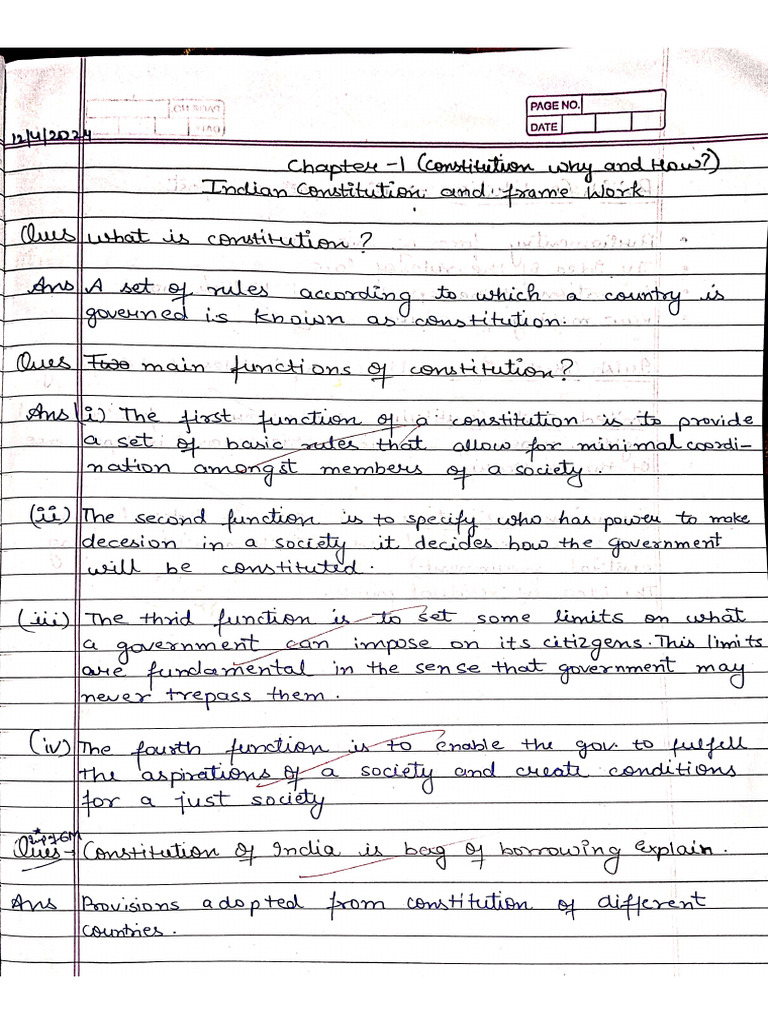 Chapter 1 Constitution Why and How (Book Indian Constitution at Frame ...