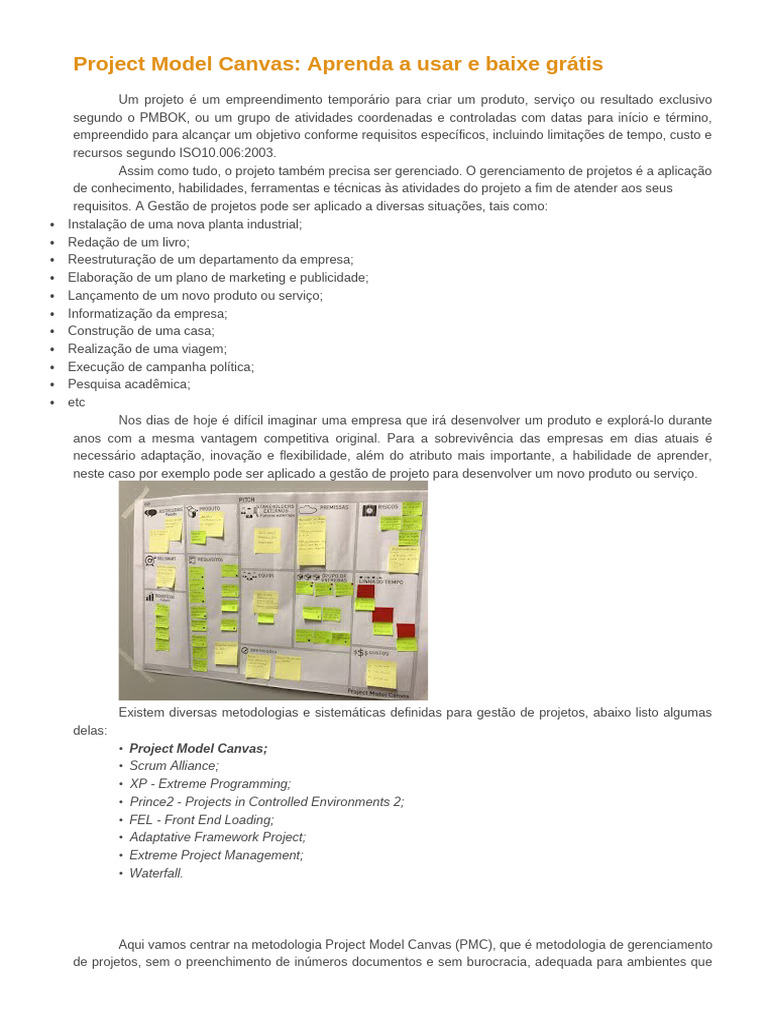 DMAIC Canvas_Project Model Canvas | PDF | Gestão de projetos ...