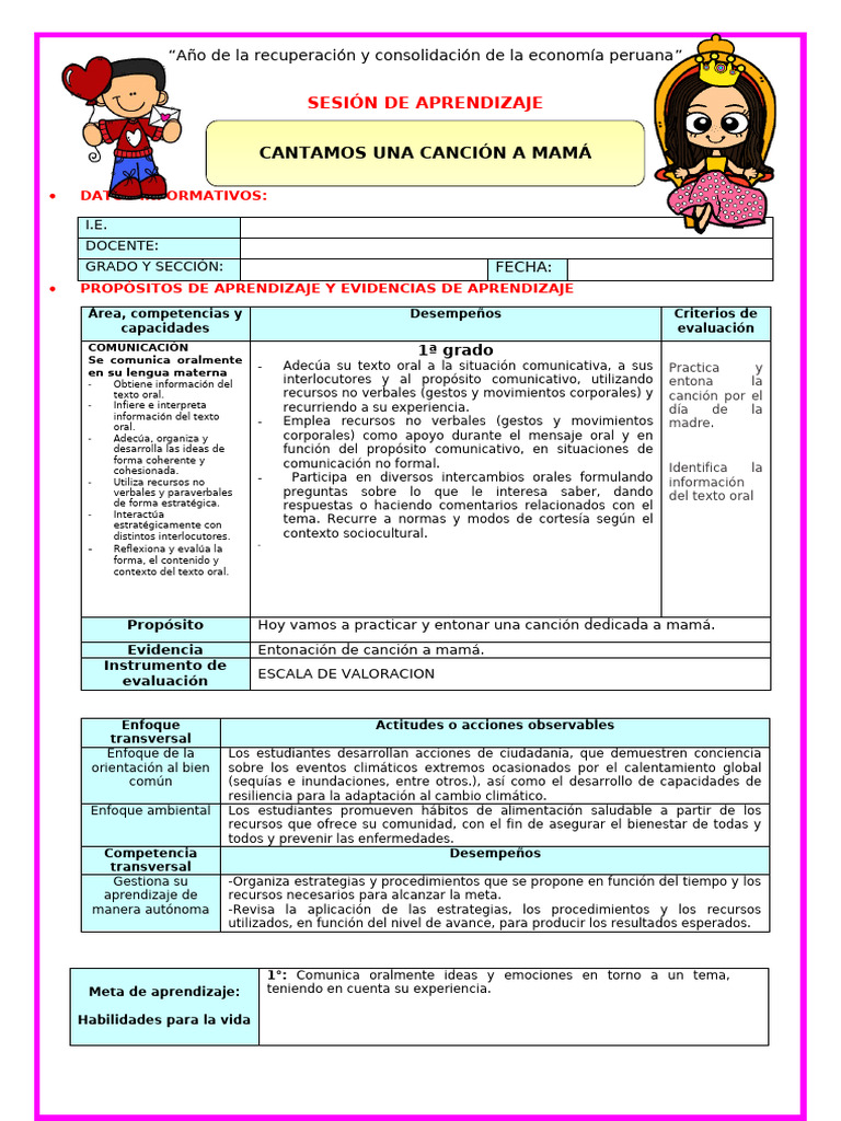 1º U2 s2 Sesion d3 Com Cantamos Una Cancion A Mamà Maestras de Primaria ...