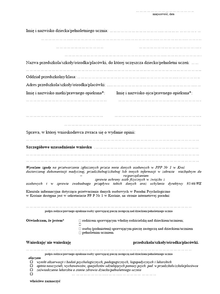 Wniosek o Wydanie Opinii | PDF