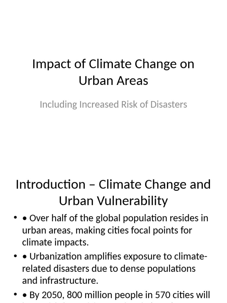 Climate Change Urban Impact Presentation | PDF | Climate Change | Flood