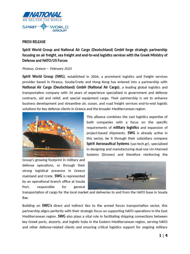 Press Release SWG - NATIONAL AIR CARGO GMBH Final | PDF | Cargo | Logistics