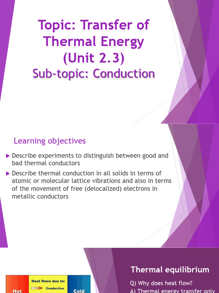 Unit 2.3 - Transfer of Thermal Energy | PDF | Convection | Thermal ...