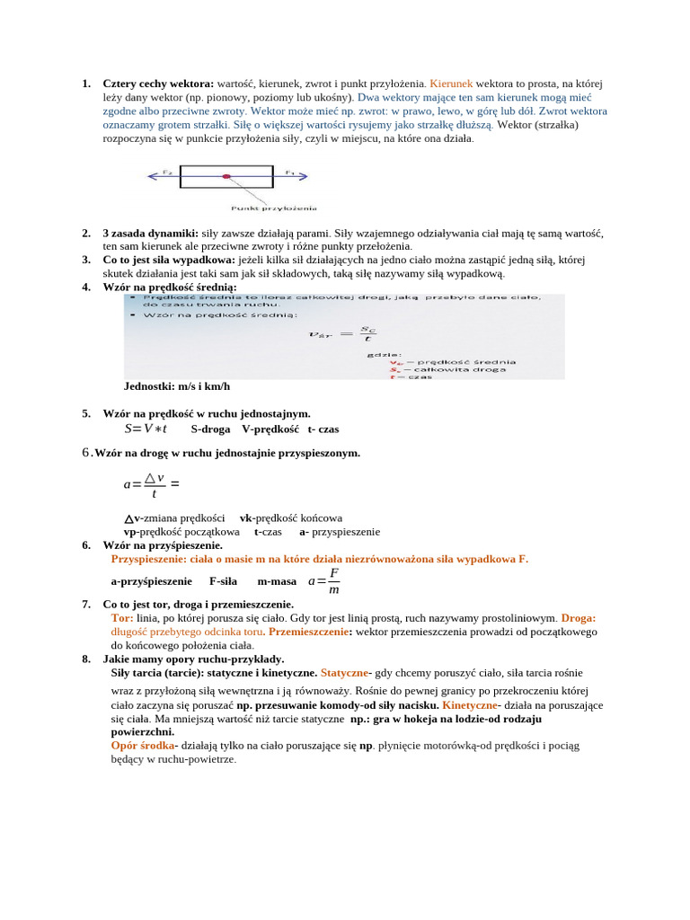 Fizyka Kartkówka | PDF
