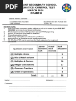 Maths Grade 8 Paper 2 | PDF | Arithmetic | Mathematics