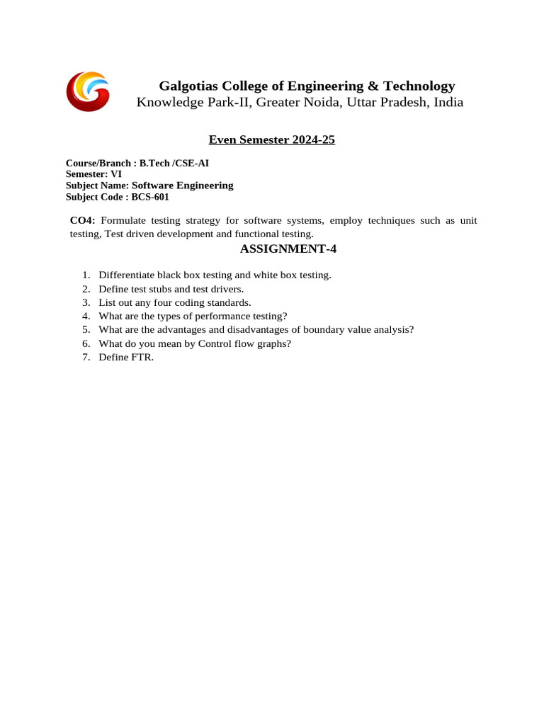 SE Assignment4 | PDF