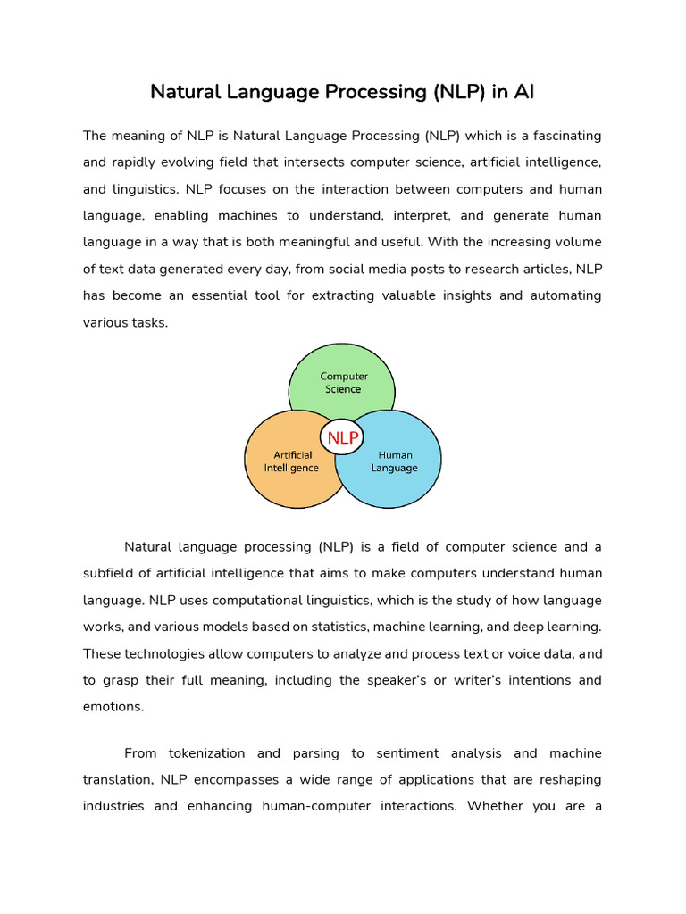 Natural Language Processing (NLP) in AI | PDF | Parsing | Word