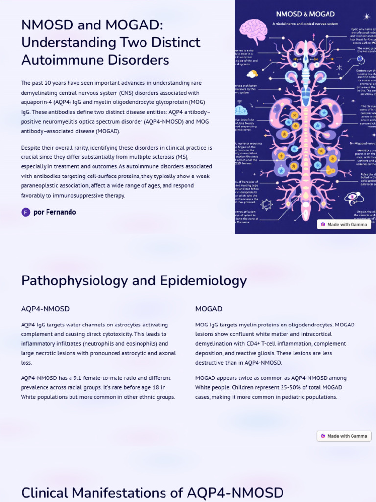 NMOSD and MOGAD Understanding Two Distinct Autoimmune Disorders | PDF ...