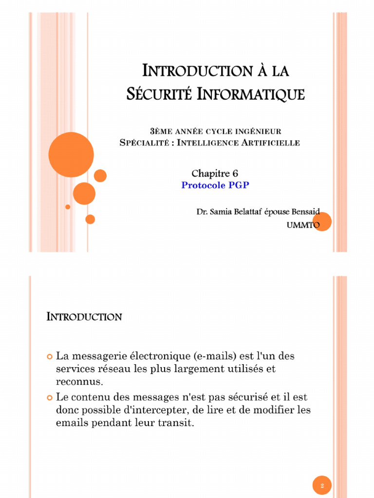 Chapitre 6 - PGP | PDF