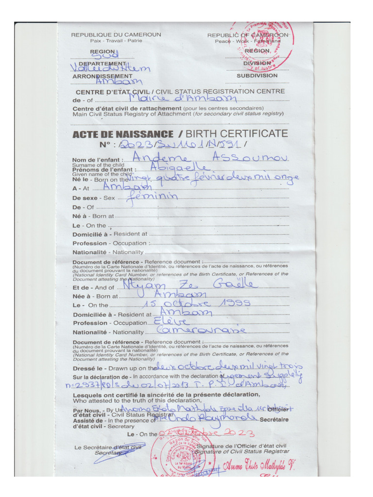 Acte de Naissance | PDF