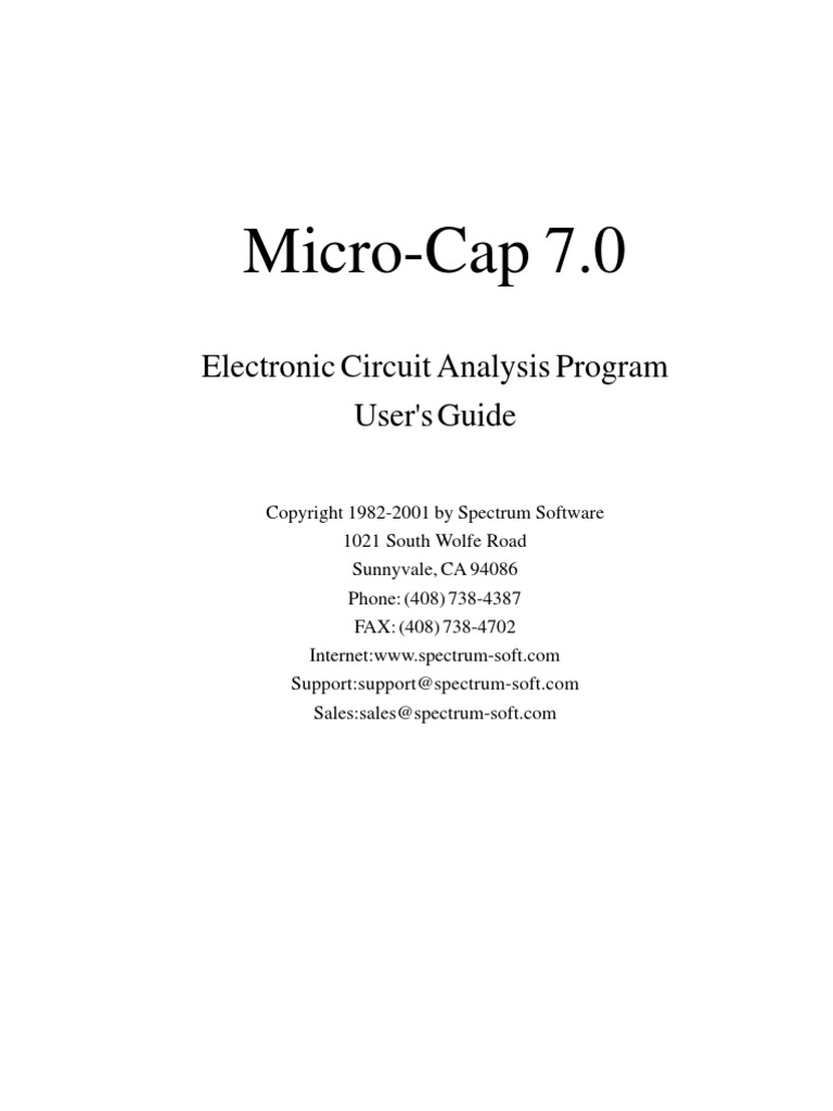 Microcap Manual | PDF | Spice | Electrical Engineering