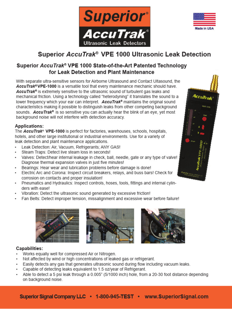 accutrak_vpe_1000_brochure_2016 | PDF | Leak | Ultrasound