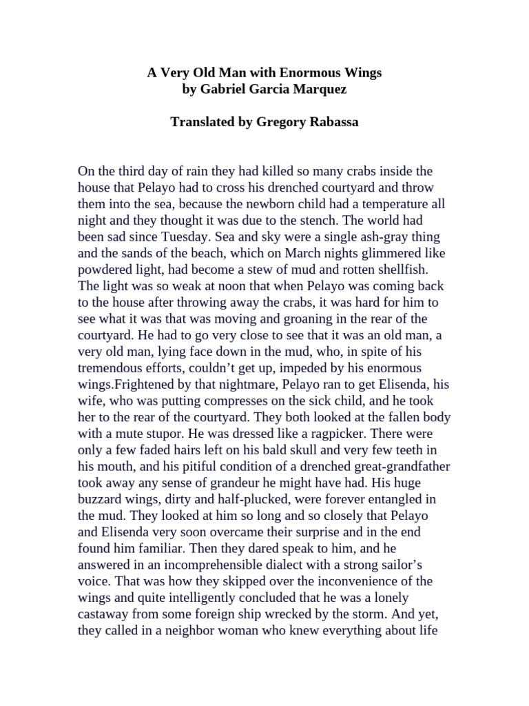 A Very Old Man with Enormous Wings | PDF