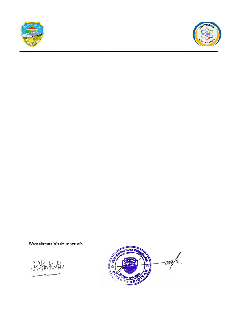 Undangan Halal Bihalal MGMP IPA Tasikmalaya | PDF