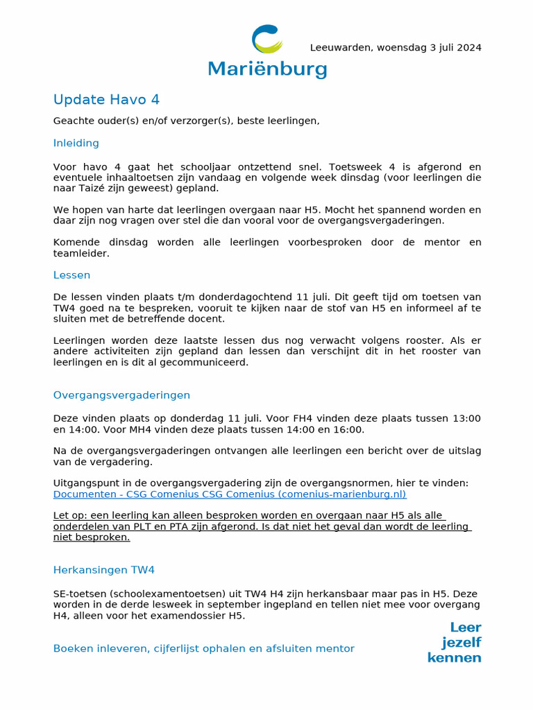 Informatiebrief h4 040724 | PDF