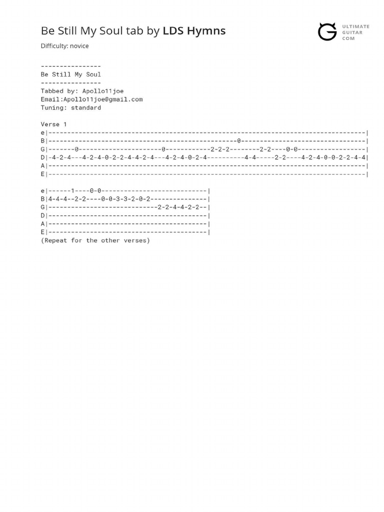 Be Still My Soul Tab | PDF