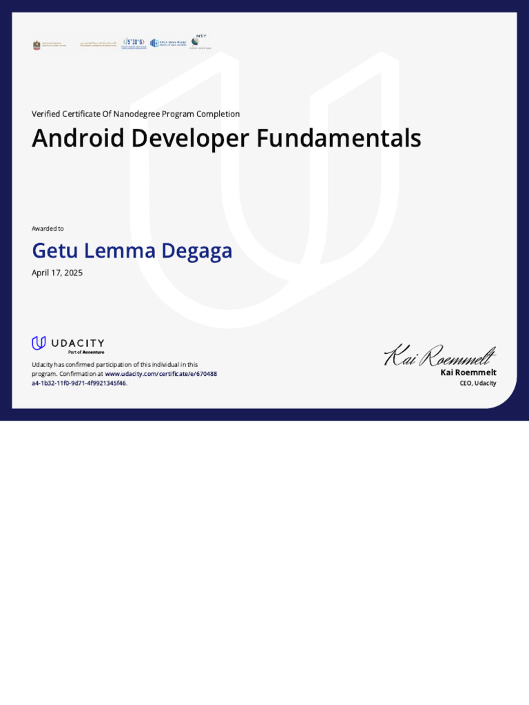 ANDROID DEVELOPER FUNDAMENTALS Udacity | PDF