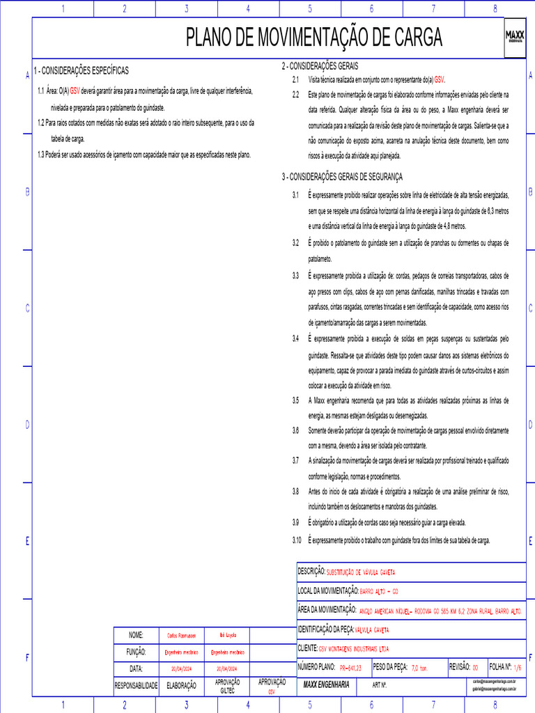 PR-641.24 -VÁLVULA GAVETA (1) | PDF | Guindaste (máquina) | Relâmpago