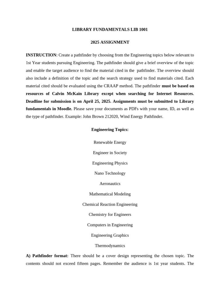 Library Fundamentals 2025 Assignment | PDF | Engineering | Libraries
