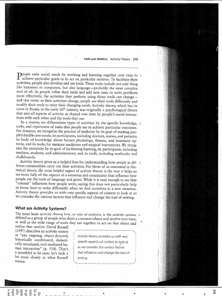 Activity Theory by Kain and Wardle | PDF