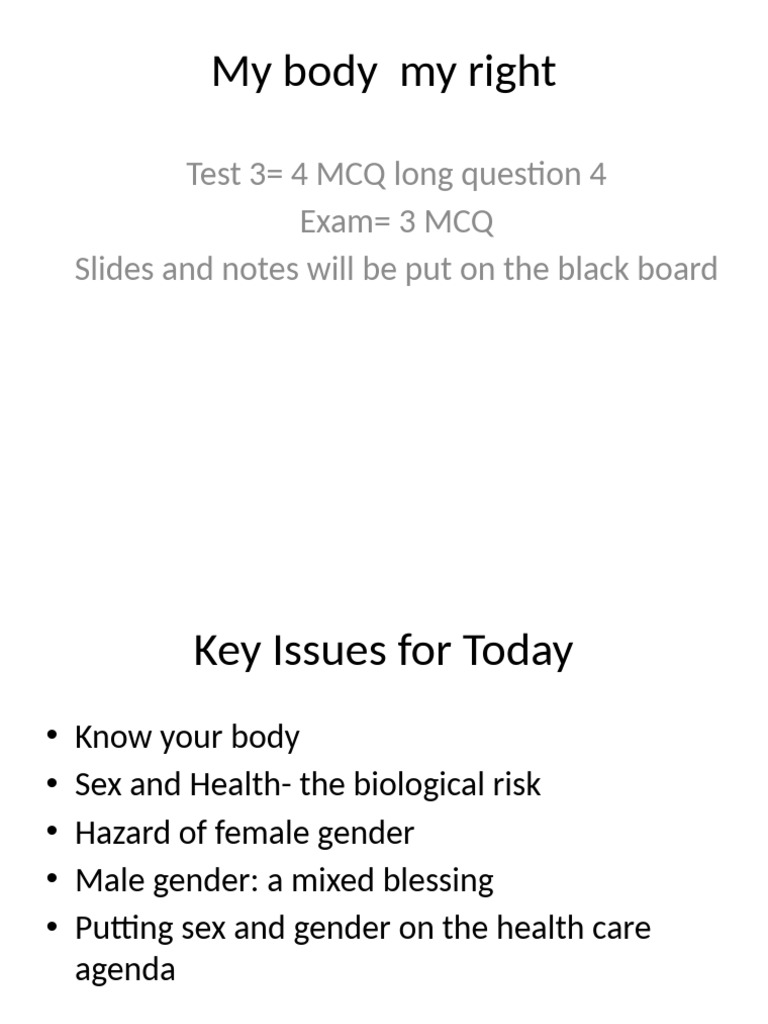 My Body My Right Slides | PDF | Gender | Gender Studies