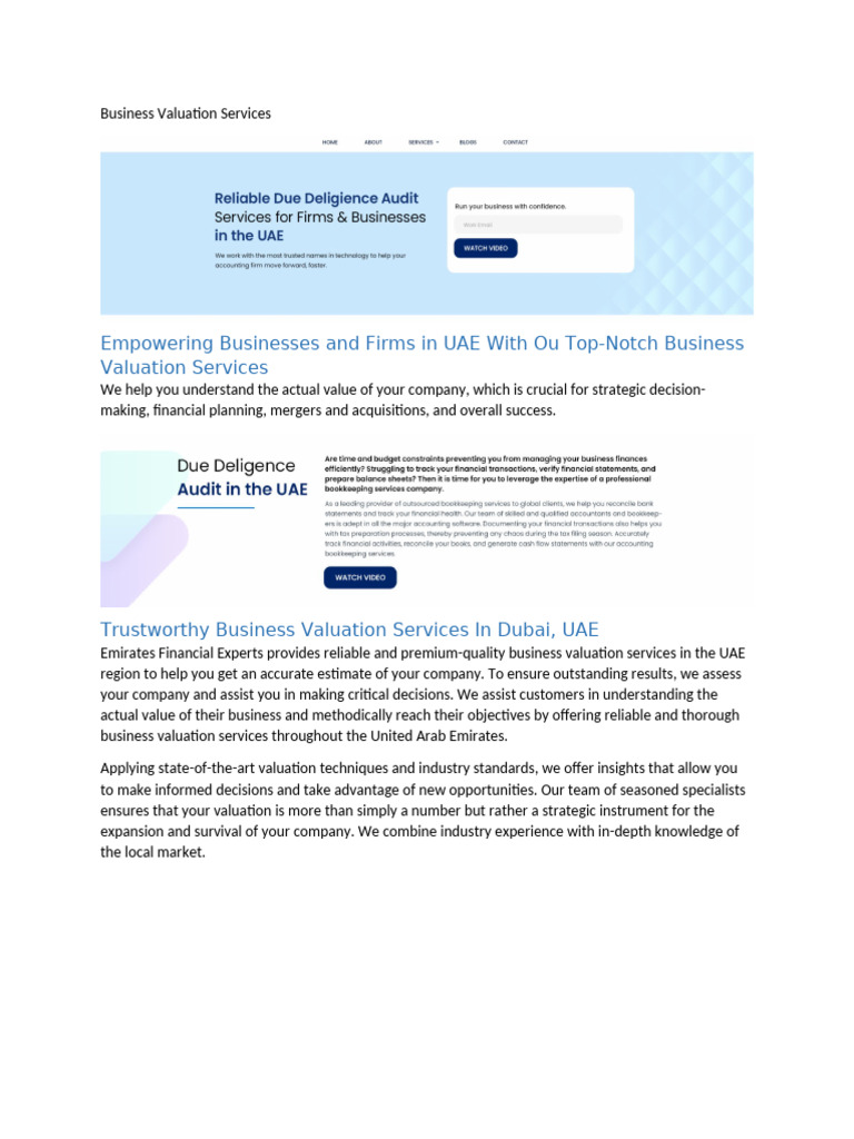 Business Valuation Services | PDF | Valuation (Finance) | Business ...